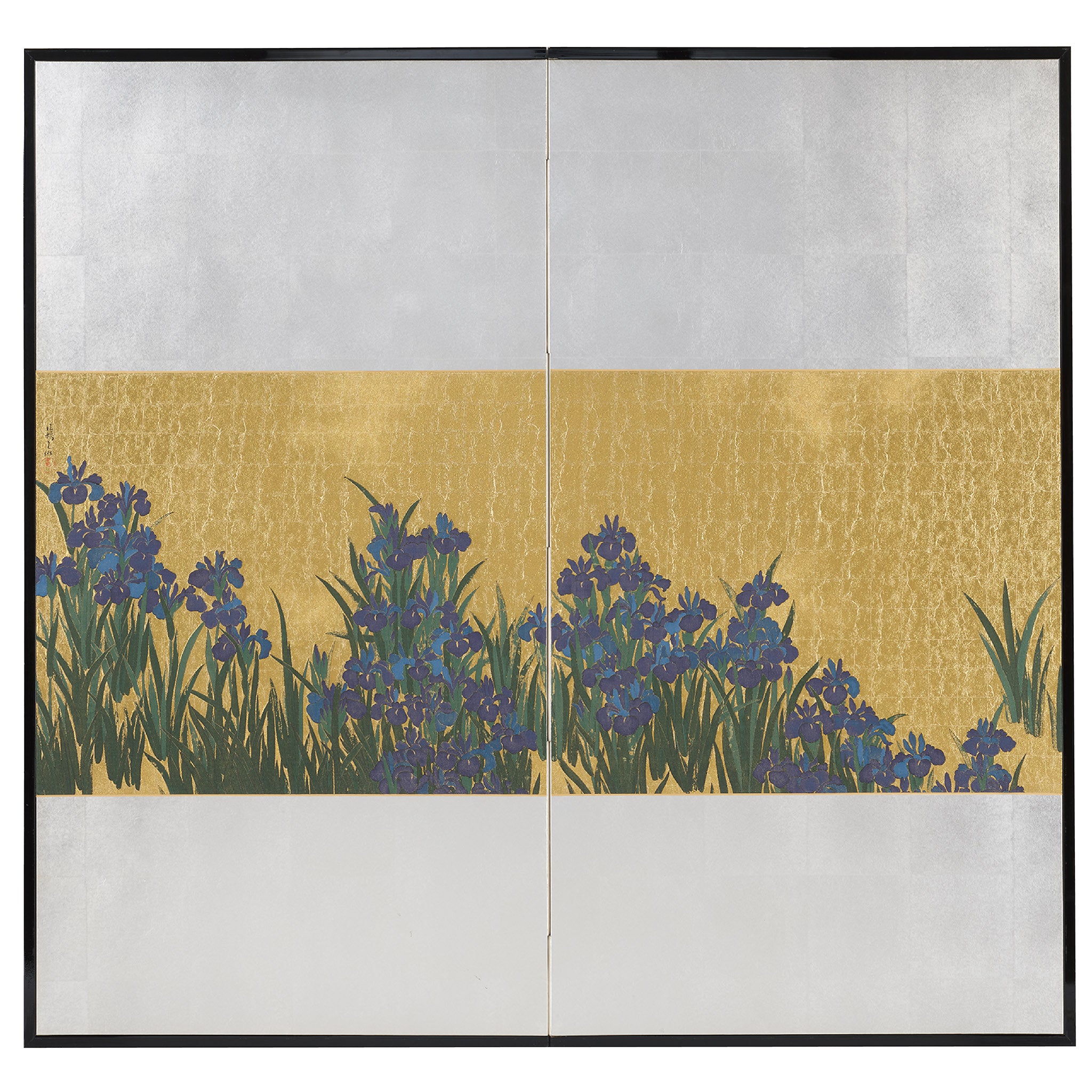 Irises-Folding Screen – Unfamiliar Japan